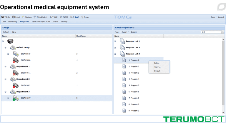 Medical equipment management software