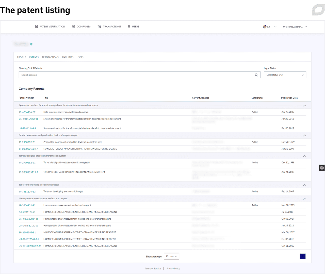 A Patent Management Platform
